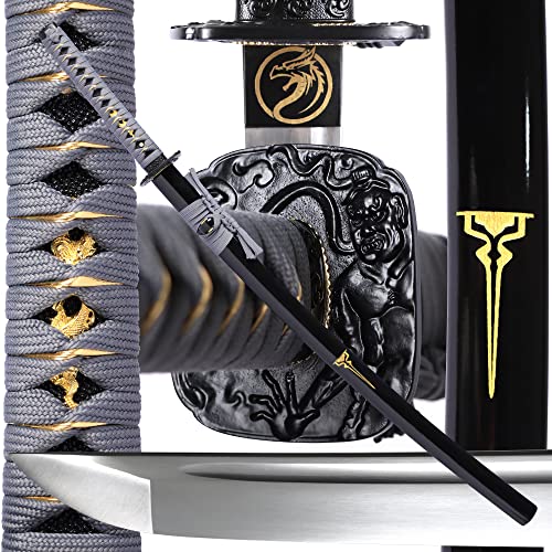 Katana Sword Real - Sharp Blade Damascus Steel/Carbon Steel Japanese ...