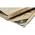Canopies and Tarps Heavy Duty Tan Tarp, 8’ x 16’ – 14x14 Weave ...