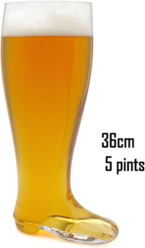 SOLAVIA Beer Glass Drink Drinking Ascot Boot, 3 L, | 5 Pints, 36 x 13cm ...