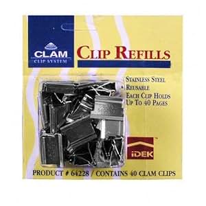 Amazon.com : Clam Clips Refill, Holds 2-40 Sheet Capacity : Office ...