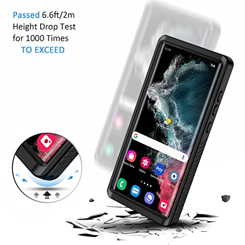 Lanhiem Samsung Galaxy S22 Ultra Case, IP68 Waterproof Dustproof Shockproof Case with Built-in ...