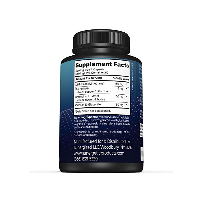 Premium DIM Supplement–Includes 150mg of DIM (diindolylmethane ...
