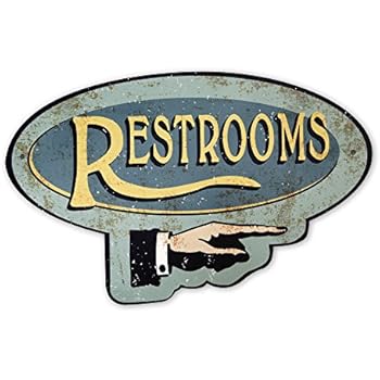 Amazon.com: Vintage Right Pointing Hand Restroom Sign: Home & Kitchen