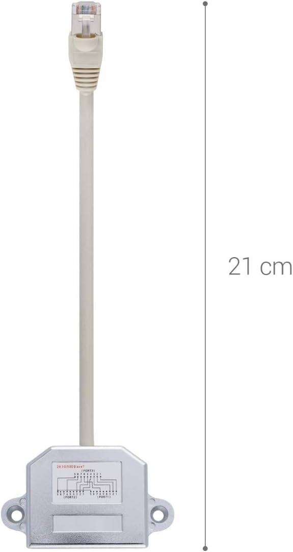 kwmobile 2x Network Cable Splitter – 2 to 1 Network T Adapter RJ45 to ...