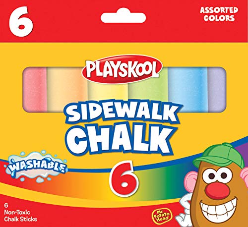 Playskool, Washable Sidewalk Chalk, Assorted Colors - 6 Sticks | Amazon ...