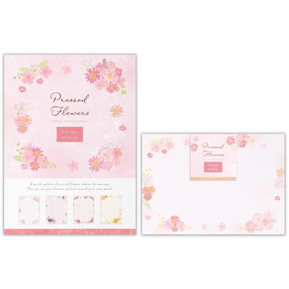 Mua Enuby Pink Pressed Flowers Stationery and Envelopes Set | 4 ...