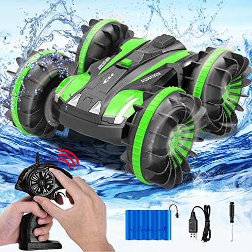 Toys for 8-12 Year Old Boys Amphibious RC Car for Kids, 2.4 GHz Remote Control Boat Waterproof ...