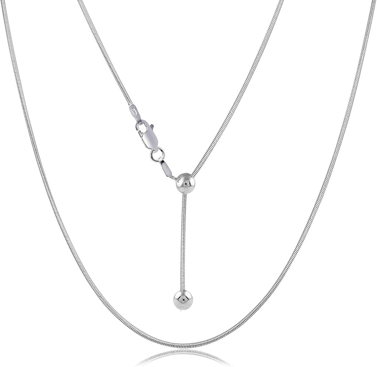 Amazon.com: Orostar Unisex 925 Sterling Silver 1MM Snake Bolo Chain ...