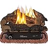 Barton 24" Premium Ceramic Log Set w/Adjustable Dual Burner 32,000 BTU ...