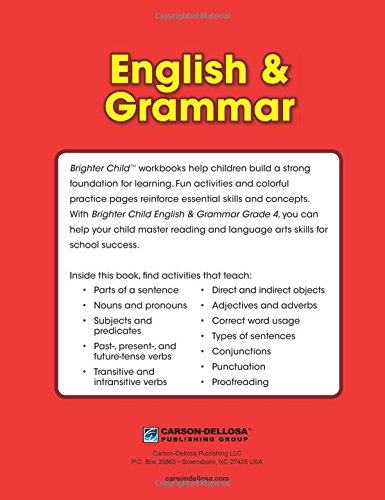 English & Grammar Workbook, Grade 4 (Brighter Child: Grades 4) – BigaMart