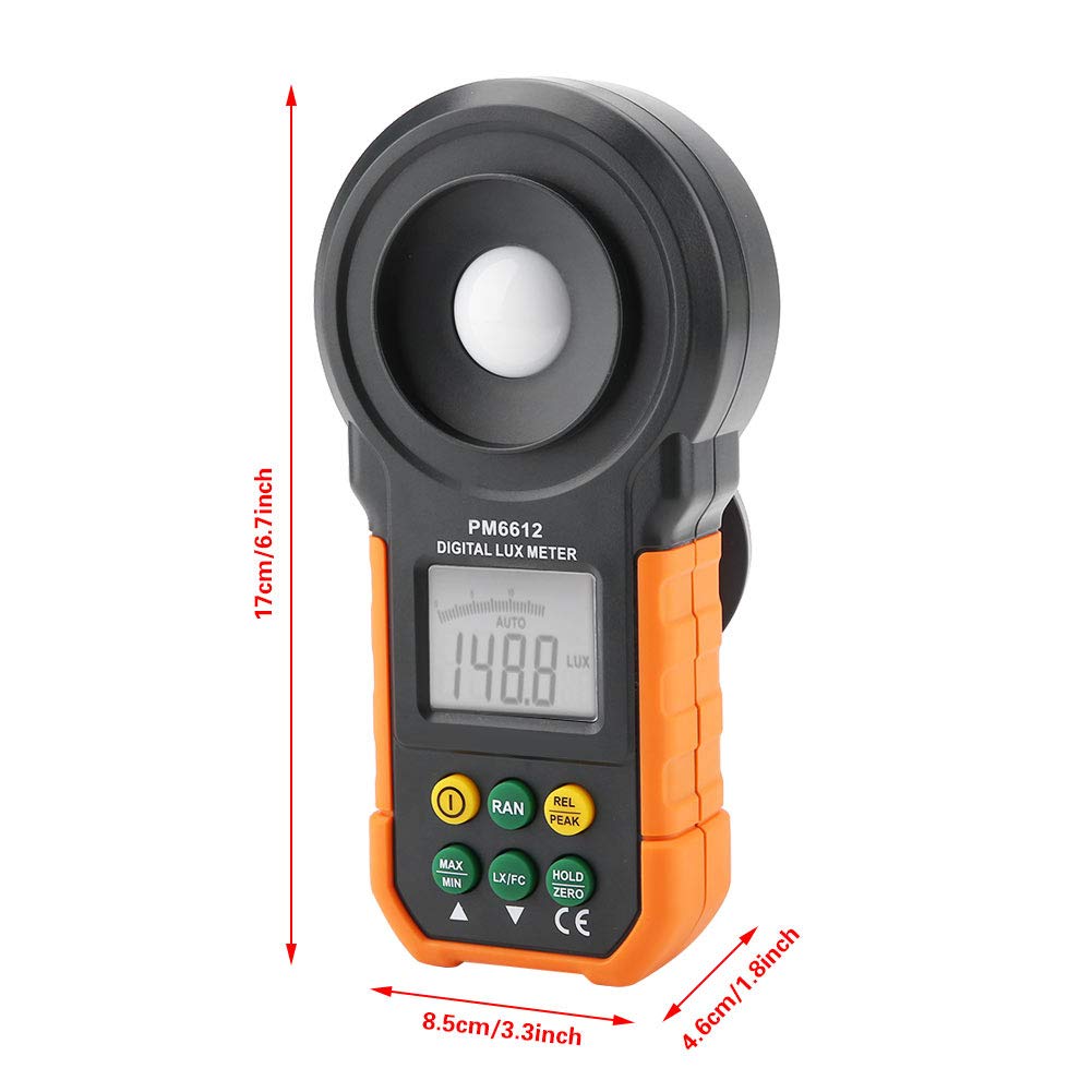 SANON LCD Light Meter, PM6612 0-200,000 Lux High Precision Digital ...