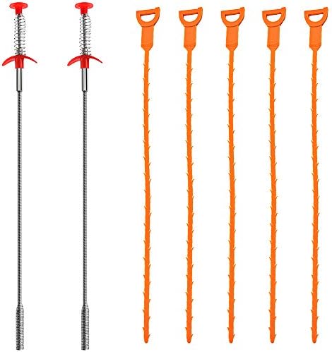 Senhai 7 Pack Drain Snake, 20 Inch Hair Drain Clog Remover Drain Relief ...