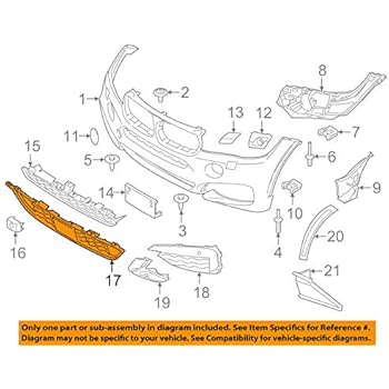 Amazon.com: Genuine BMW X6 F16 Front Bumper Center Lower ACC Open M ...