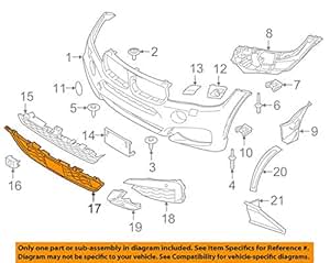 Amazon.com: Genuine BMW X6 F16 Front Bumper Center Lower ACC Open M ...