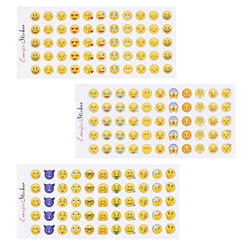 Emoji Sticker 12 Sheets Emoticon Stickers (1cm) Smiley Face Decorative ...