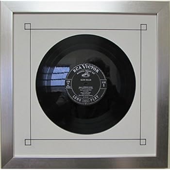 Amazon.com - 10" Vinyl Record Frame with Black Mat Design (White Trim) and Solid Wood Black Frame