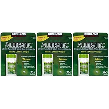 Amazon.com: Kirkland Signature Aller-tec 10mg Tablets - 365 ct - 3 pk ...