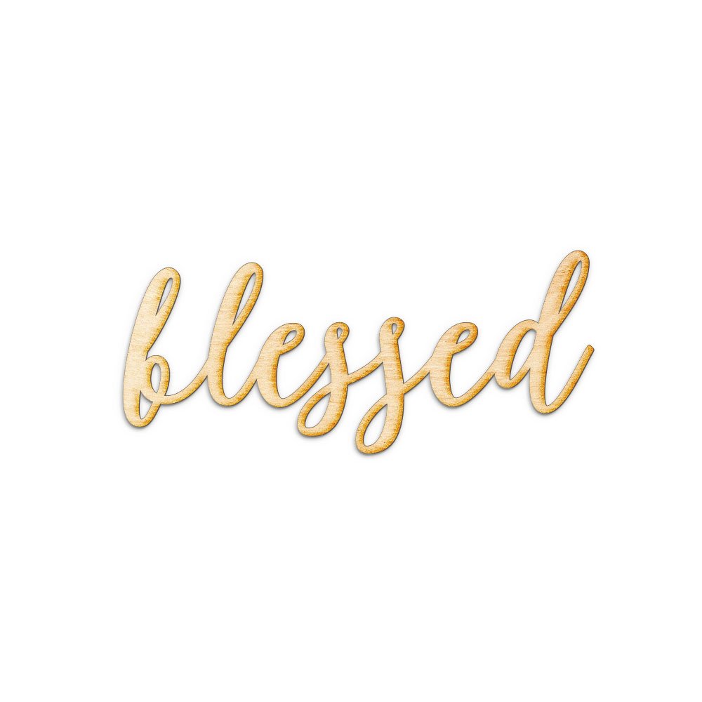Amazon.com: Blessed Modern Calligraphy Woodums Wood Sign Home Décor ...