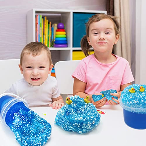 Blue Foam Ball Slime and Lovely Crystal Beads, Squeeze it and Make a ...