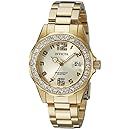 Amazon.com: Invicta Women's 21397 Pro Diver 18k Gold Ion-Plated ...