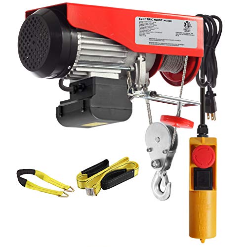 Partsam 1100 lbs Lift Electric Hoist Crane Remote Control Power System ...