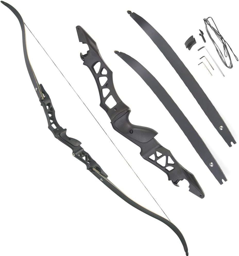 MILAEM 64 Inch Archery Takedown Recurve Bow 30-50 lb Metal Bow Handle ...