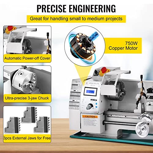BestEquip Metal Lathe, 8" x 16" Benchtop Lathe, Mini Metal Lathe 0-2500 ...