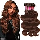 Amazon.com : Aphro Hair Brazilian Brown Body Wave Human Hair 3 Bundles ...