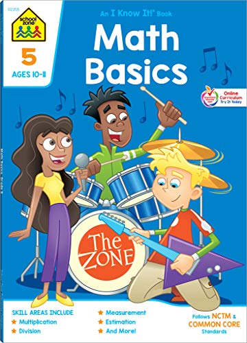 School Zone - Math Basics 5 Workbook - 64 Pages, Ages 10 to 11, 5th ...
