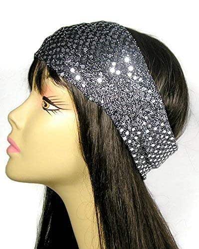 Amazon.com: Silver Dot Sequin Mesh Headband Sequin Headwrap Sequin ...
