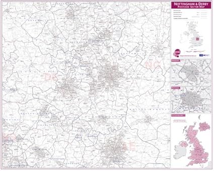 Nottingham and Derby Postcode Sector Map Vector (digital): Amazon.co.uk ...