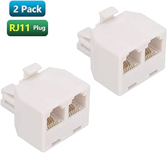 Amazon.com: Urmust RJ11 Plug 1 to 2 Dual Phone Line Splitter Wall Jack ...