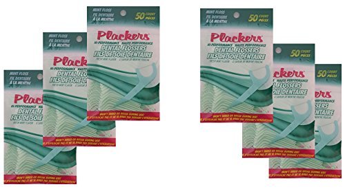 Plackers Dental Flossers 50 Count Bag 6 Packs Mint Flavor Hi ...