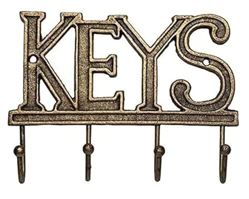 Key Holder “Keys” – Wall Mounted Western Key Holder | 4 Key Hooks ...