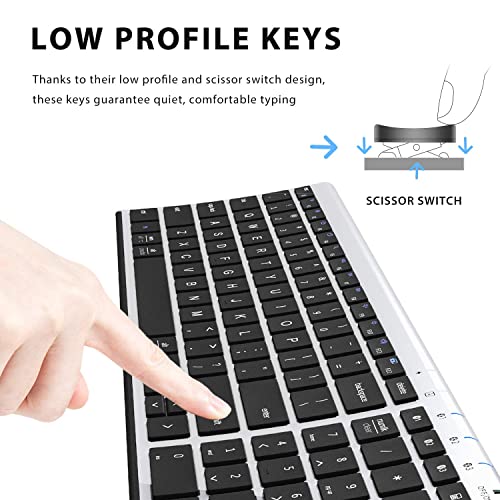 iClever BK10 Bluetooth Keyboard, Multi Device Keyboard Rechargeable ...