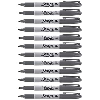 Amazon.com: Sharpie Permanent Marker, Fine Point (12-Count, Slate Gray ...