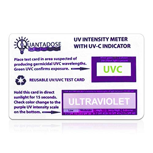 QuantaDose® UVC Light Test Card with UVC Light Wavelength Indicator and ...