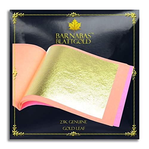 Barnabas Blattgold 23K Genuine Gold Leaf sheets,25 Sheets 3.4 inch bkts ...