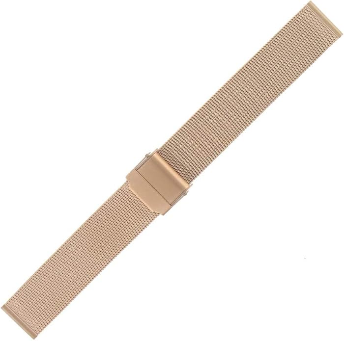 ROWI FIXOFLEX Uhrenarmband, 18 mm, roségoldfarben, Mesh, Edelstahl ...