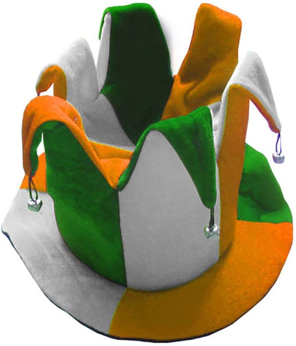 Islander Fashions Tricolour Green White Orange Jester Hat Irish Ireland ...