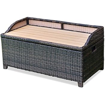 Amazon.com : Rubbermaid Outdoor Patio Storage Bench, 4 cu. ft, Olive ...