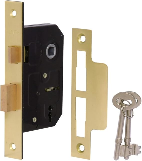 Eclipse 3 Lever 75mm Mortice Sash Lock Polished Brass Finish: Amazon.co ...