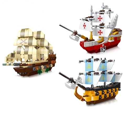 Apostrophe Games Famous Sailing Ships Building Block Set Toys - 3 Ships ...