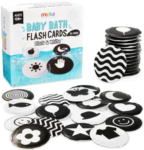سعر merka Baby Bath Flashcards: Black and White – Set of 30 Floating ...