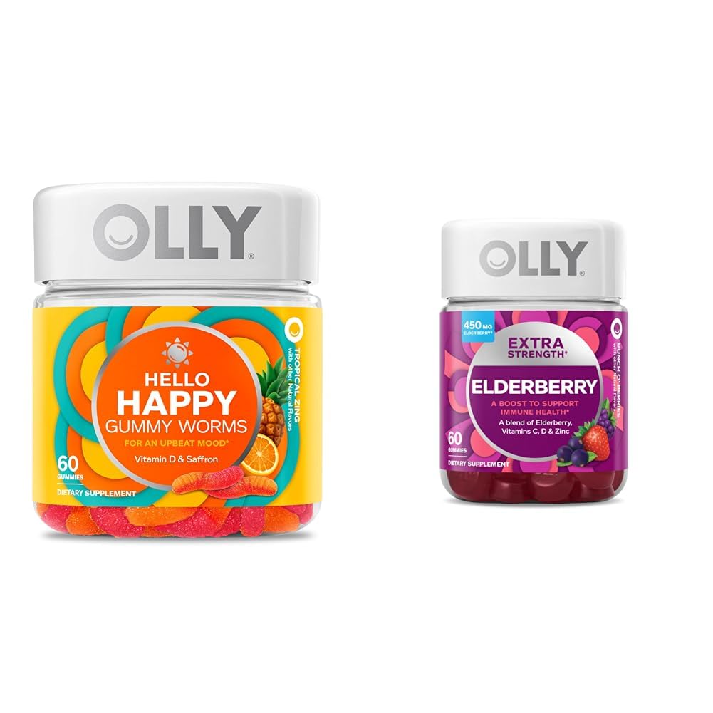 Mua OLLY Hello Happy Gummy Worms Mood Support with Saffron, Vitamin D ...