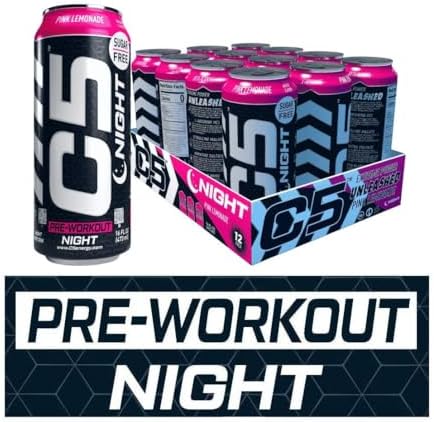 C5 Energy Drink Pink Lemonade Pre-Workout, Sugar Free, Caffiene Free ...