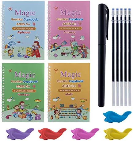 4 Pack English Practice Copybook, Magic Calligraphy Copybooks That Can ...