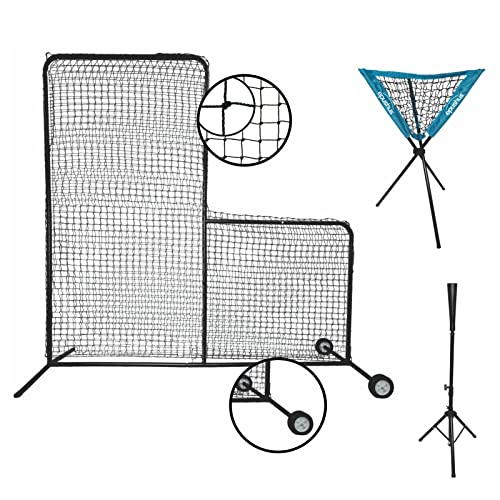 EPUSHUS L Screen Baseball Pitching Net for Batting Cage | Portable ...