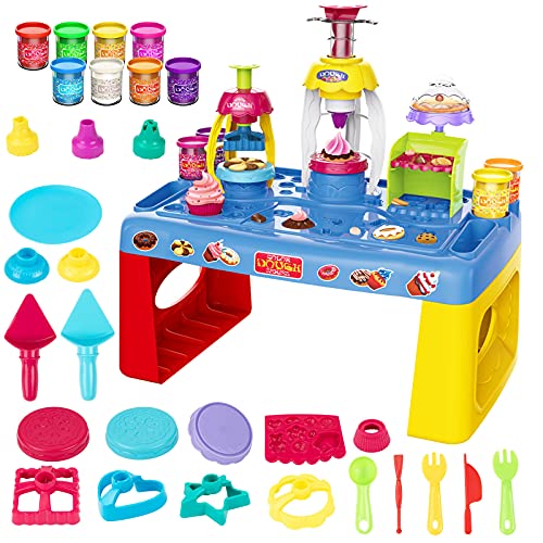 UNIH Color Dough Sets for Kids, Play Dough Table with Storage and Dough ...