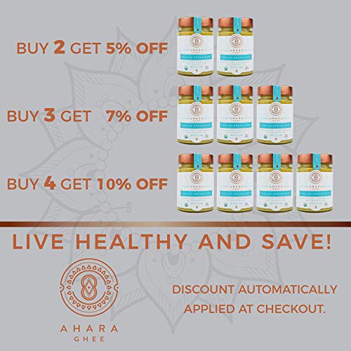 Ahara Rasa Vanilla Dream Ghee 10oz, 100% Pure Organic, Kosher, Cultured ...